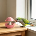 Ceramic Bird Feeder Spill Proof No Mess Parrot Food Water Bowl Mushroom ...