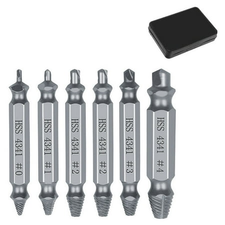 6 Pcs Damaged Screw Extractor Set, Remove All Peeled or Damaged Screws ...