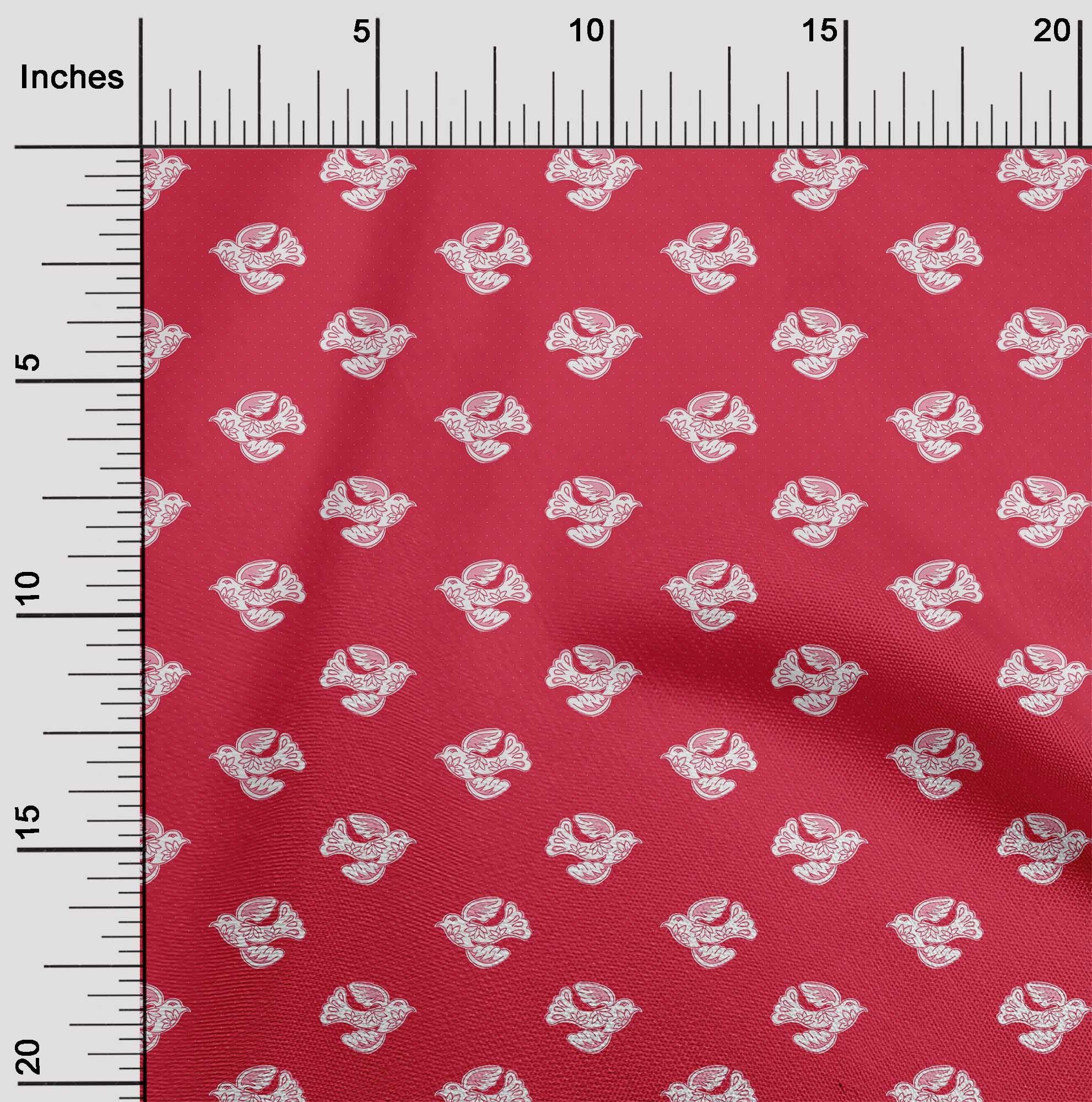oneOone Organic Cotton Voile Fabric Dot & Bird Block Print Fabric By ...