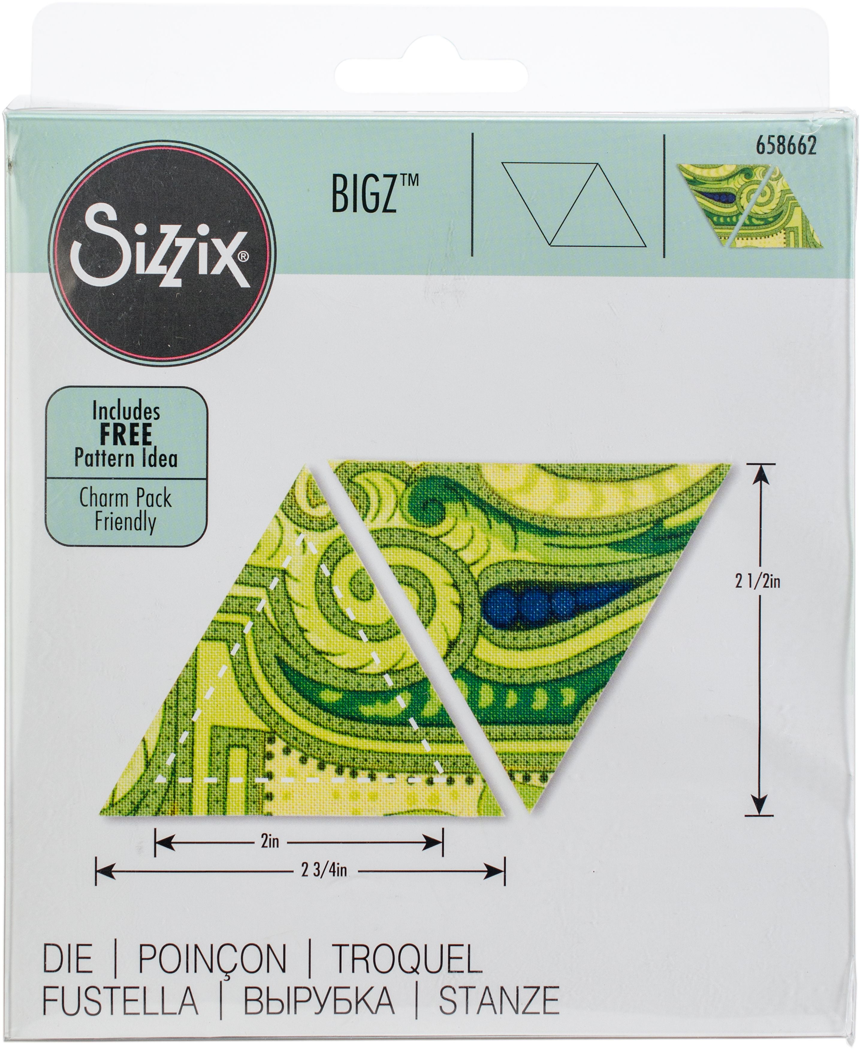 Sizzix Bigz Dies Fabi Edition-Triangles, Equilateral 2.5"X2.75 ...