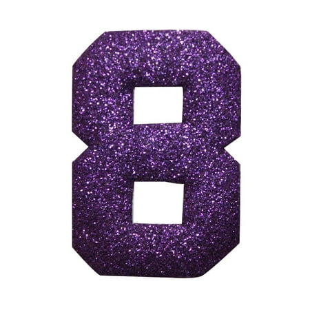 ID 8638 Shiny Number 8 Eight Patch Glitter Metallic Symbol Iron On ...