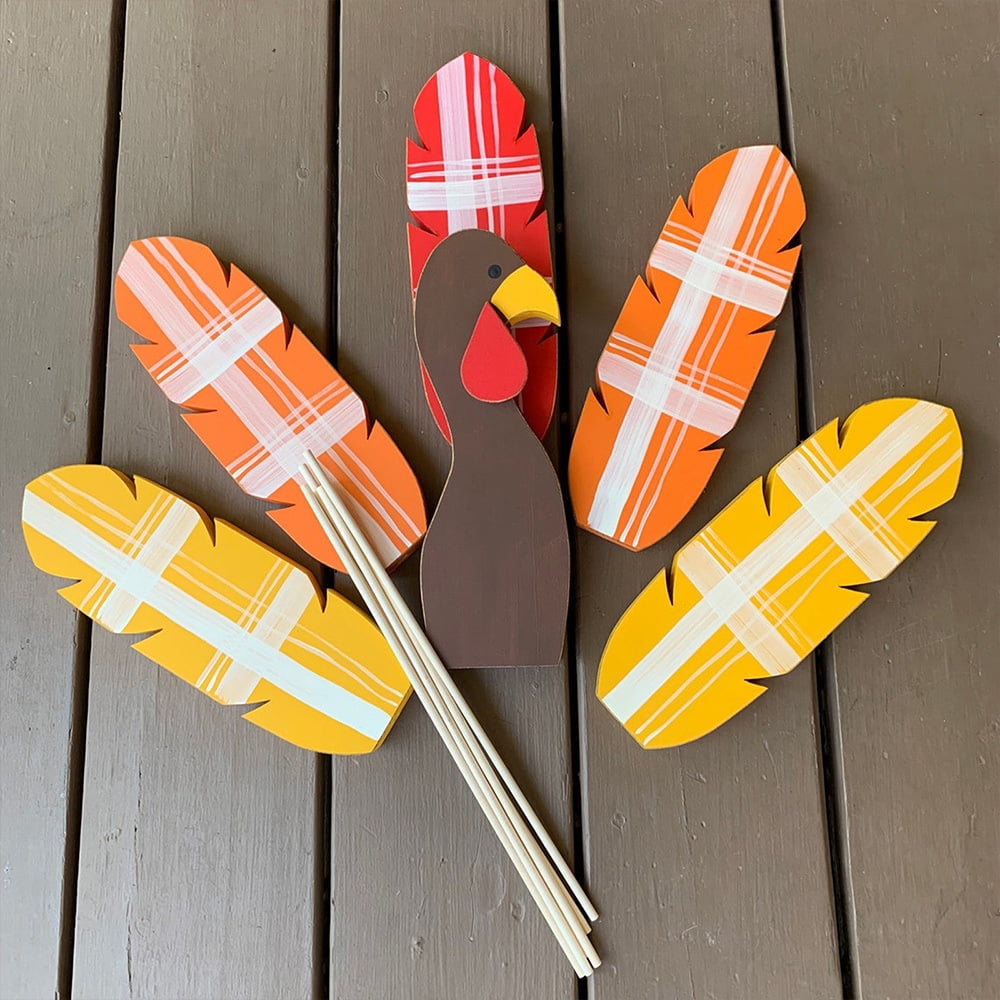 Turkey Shape Flower Pot Stake Thanksgiving Theme Planter Decor for ...
