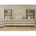 Modern 72" Tall 3 Tier Bookshelf, Bookcase with 12 Drawers & Black ...