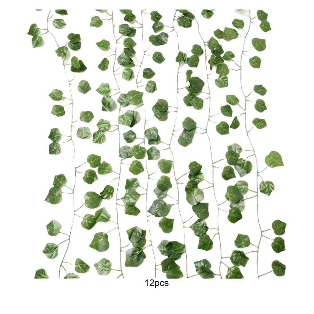 12pcs Artificial Ivy Fake Vines Greenery Leaves UV Resistant Hanging ...