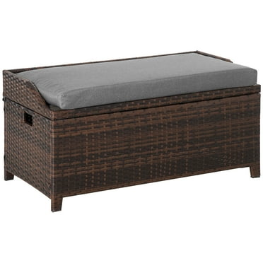 Rubbermaid Outdoor Patio Storage Bench, Resin, Olive & Sandstone ...