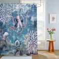 Bathroom Shower Curtain Nautical Octopus Seahorse Starfish Waterproof ...