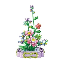 MACTANO Flower Building Block Set Rose Building Brick Kit Plastic Toy ...
