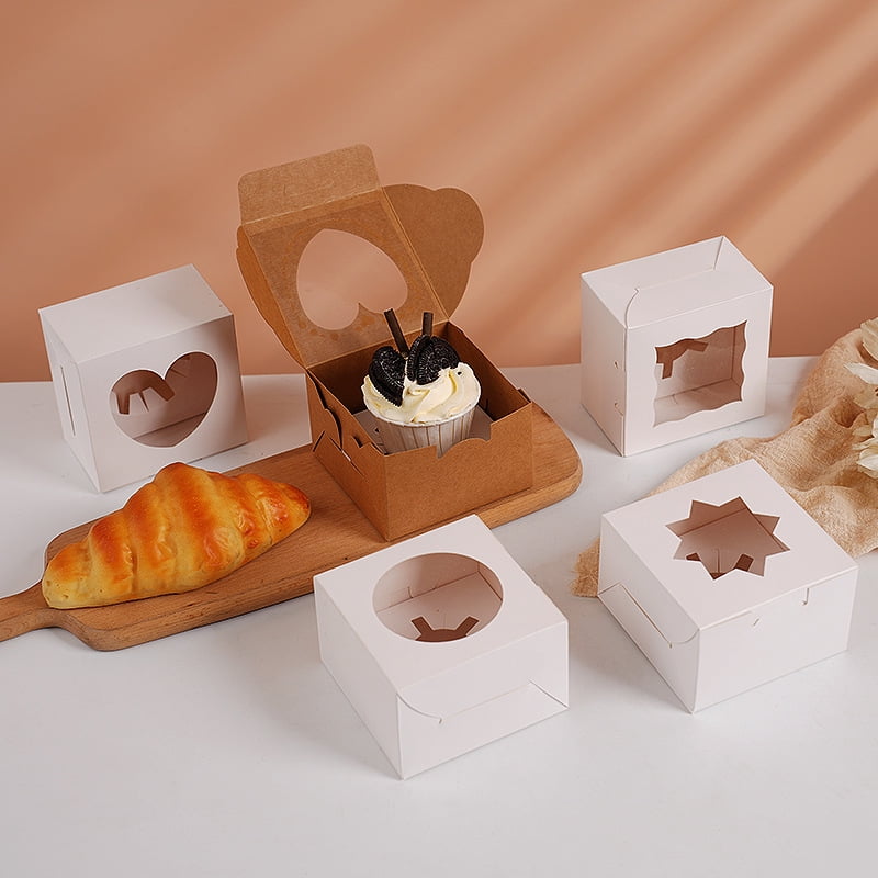 Caja para pasteles, caja con ventana transparente, caja para cupcakes ...