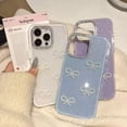Bling Glitter 3D Pearl Bow Knot Bowknot Phone Case for iPhone (White ...
