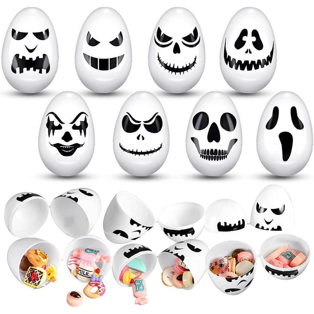 48 Pieces Halloween Skull Easter Eggs Halloween Egg Hunt Plastic Easter ...