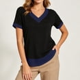 AherBiu Plus Size Tops for Women Summer Casual Loose Fitted V Neck ...