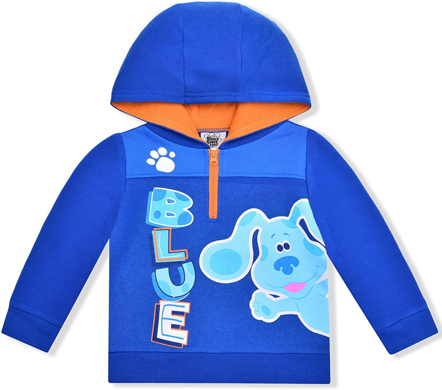 Blue's Clues Blue Boys Single Character Half Zip Up Hoodie, Toddler ...