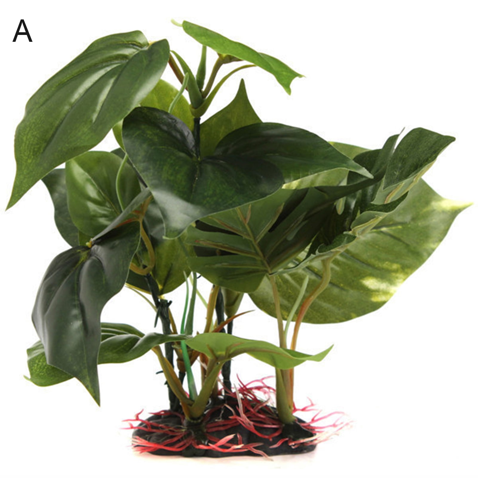 Reptile Box Simulated Monstera Soluble Leaves Fish Tank Water Plants ...