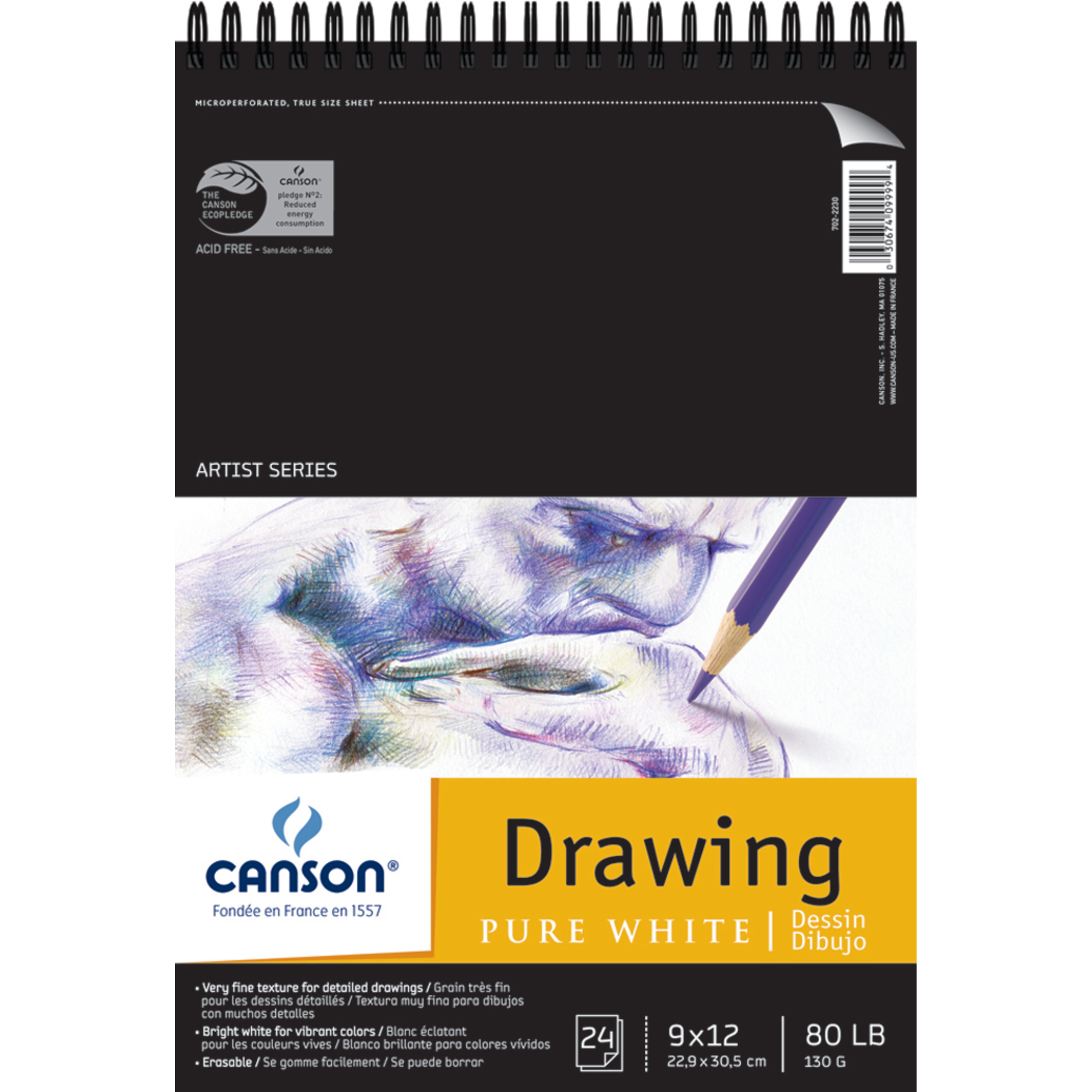 Canson Artist Series Pure White Drawing Pad, 9in x 12in - Walmart.com
