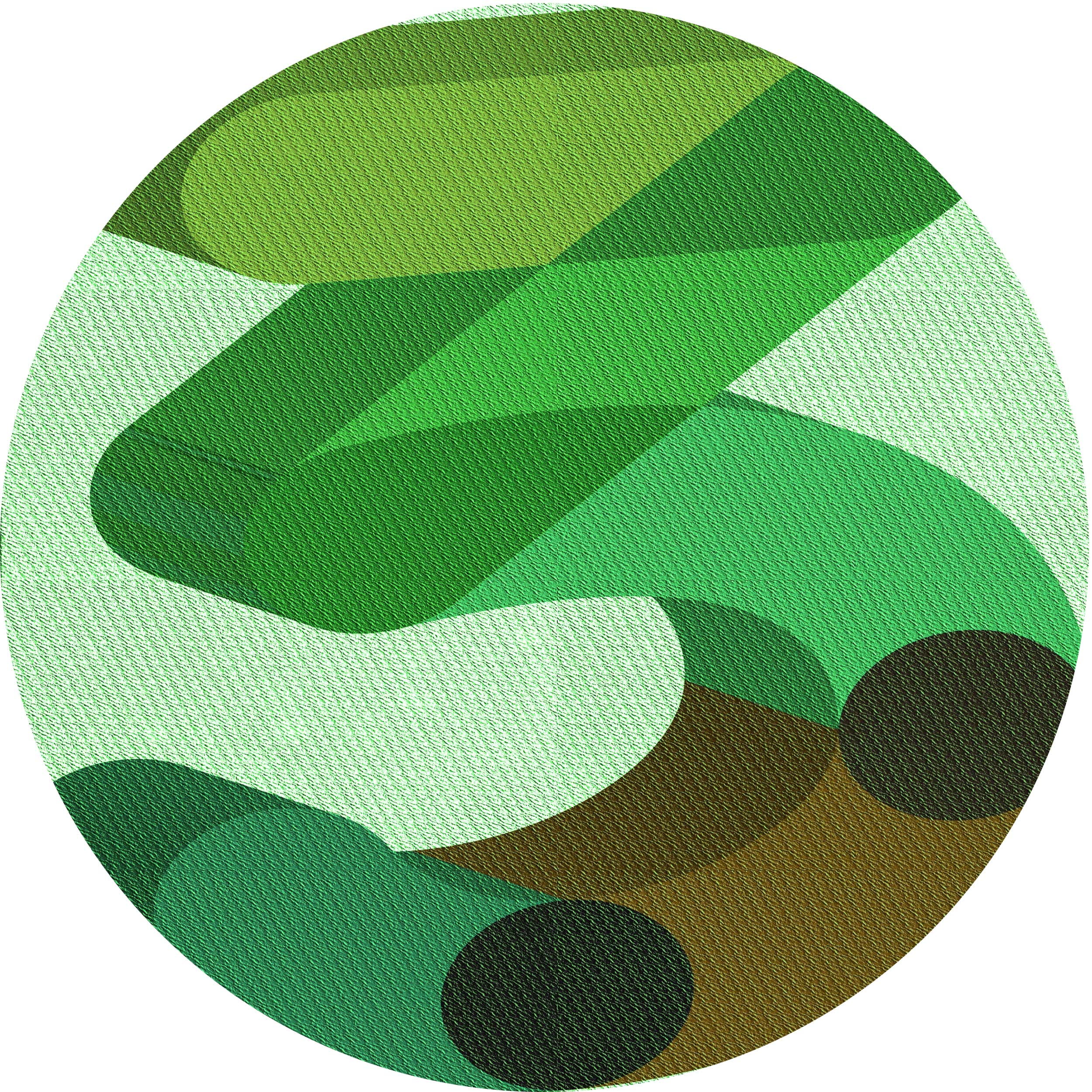 Ahgly Company Machine Washable Indoor Round Transitional Jade Green ...