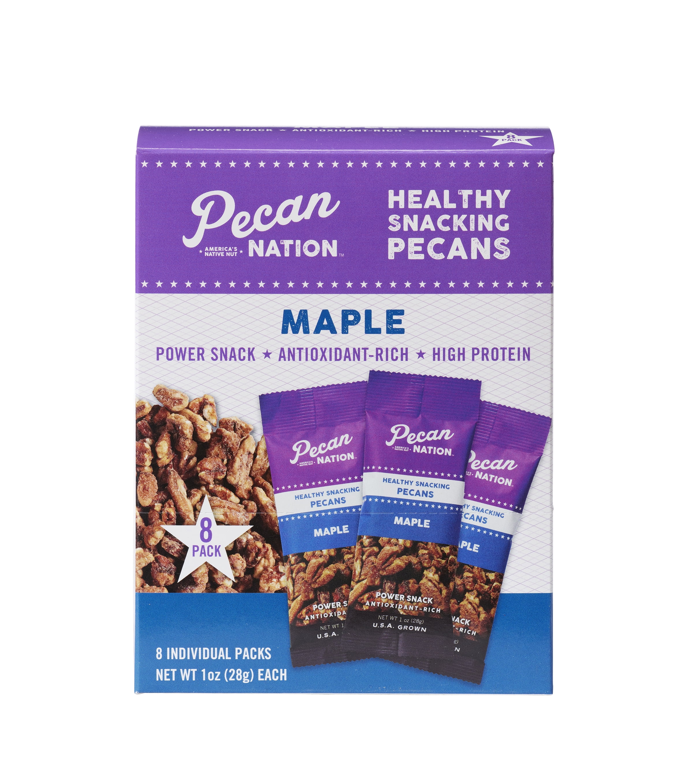 Pecan Nation Maple Flavored Roasted Pecan Pieces 1 oz., Healthy Nut ...