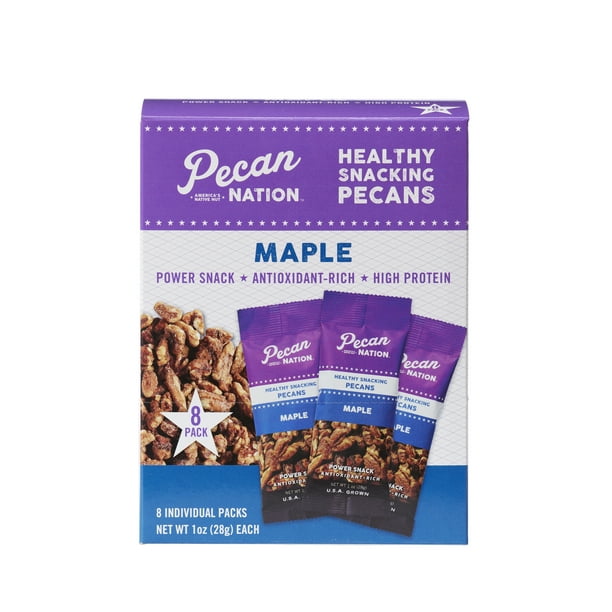 Pecan Nation Maple Flavored Roasted Pecan Pieces 1 oz., Healthy Nut ...