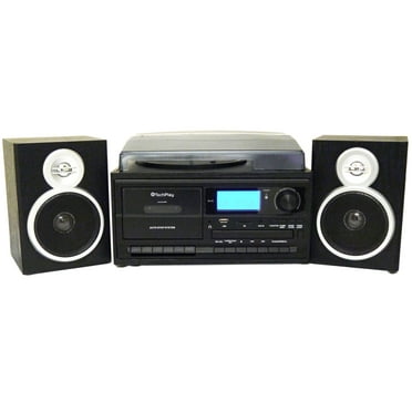 Trexonic 3-Speed Turntable With CD Player, Dual Cassette Player, BT, FM ...