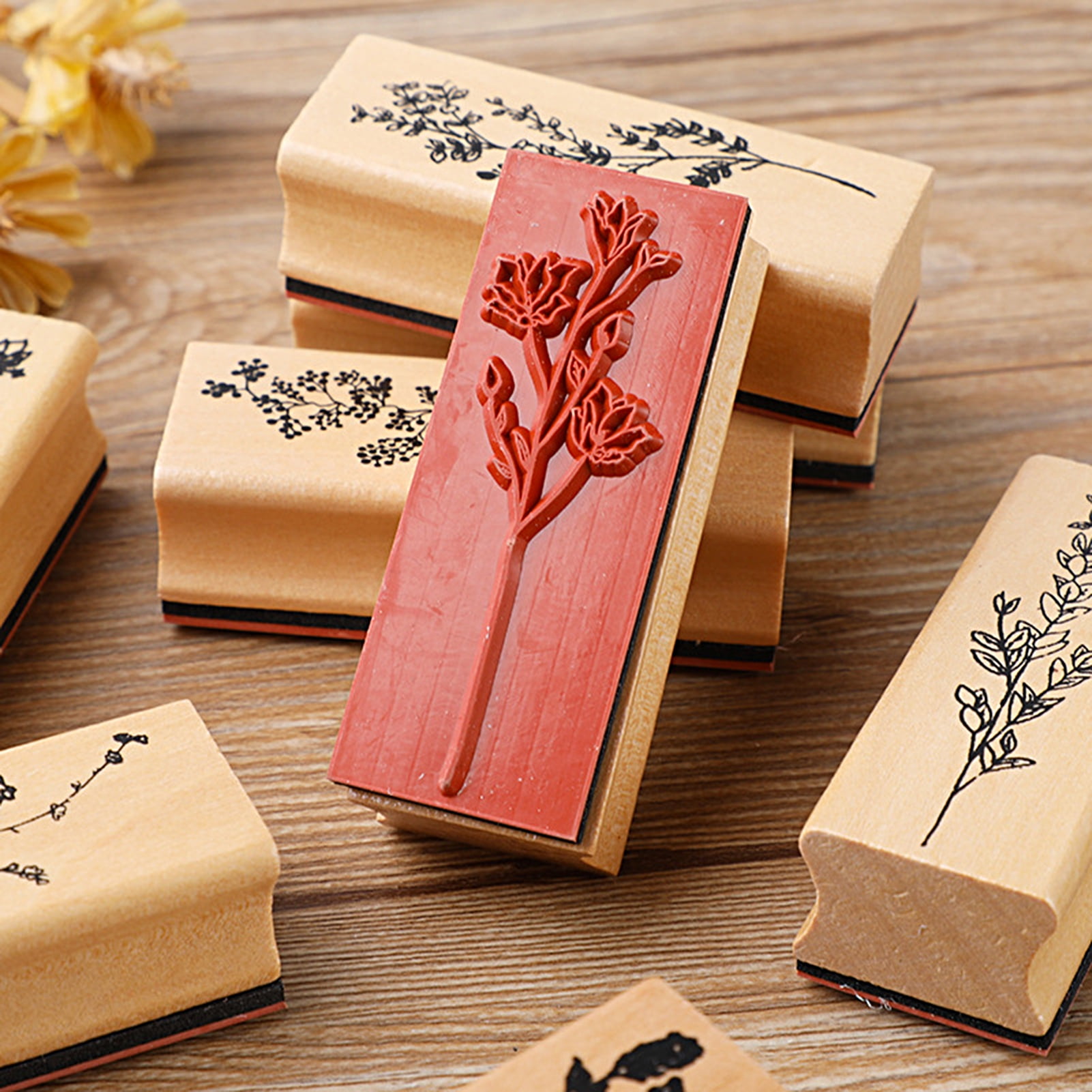 Rubber Stamp Smooth Texture Delicate Pattern Decor Flowers And Plants ...