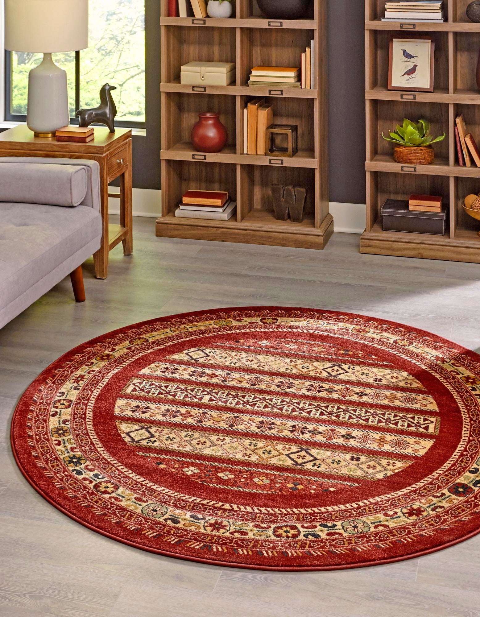 Rugs.com Kashkuli Gabbeh Collection Rug – 12' 2 x 12' 4 Round Rust Red ...