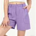 Paiyanr Women's Solid Color Wide Leg Shorts with Pockets High Waist ...