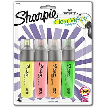 Sharpie Highlighter, Clear View Highlighter with See-Through Chisel Tip ...