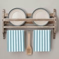 1 Pack Cyan and White Striped Kitchen Towels Gradient Geometric ...
