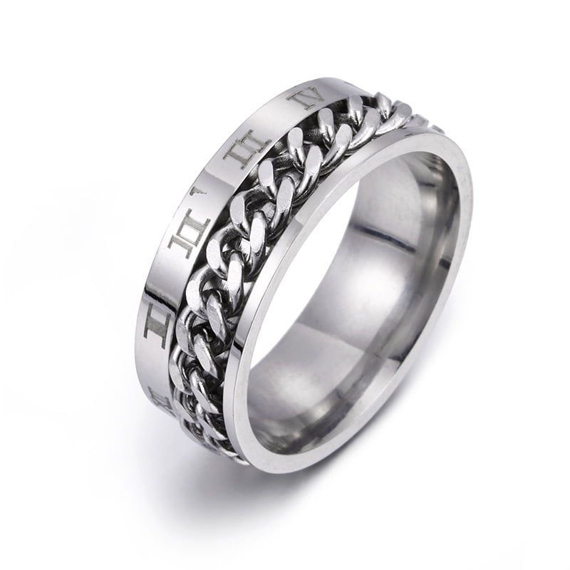 LISM Gothic Roman Numerals Anxiety Ring for Men Women y2k Jewelry ...