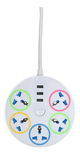 Multicontacto Extension 8 Enchufes Con Usb Supresor De Picos Blanco ...