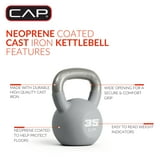 CAP, 35lb Neoprene Coated Kettlebell, Gray - Walmart.com