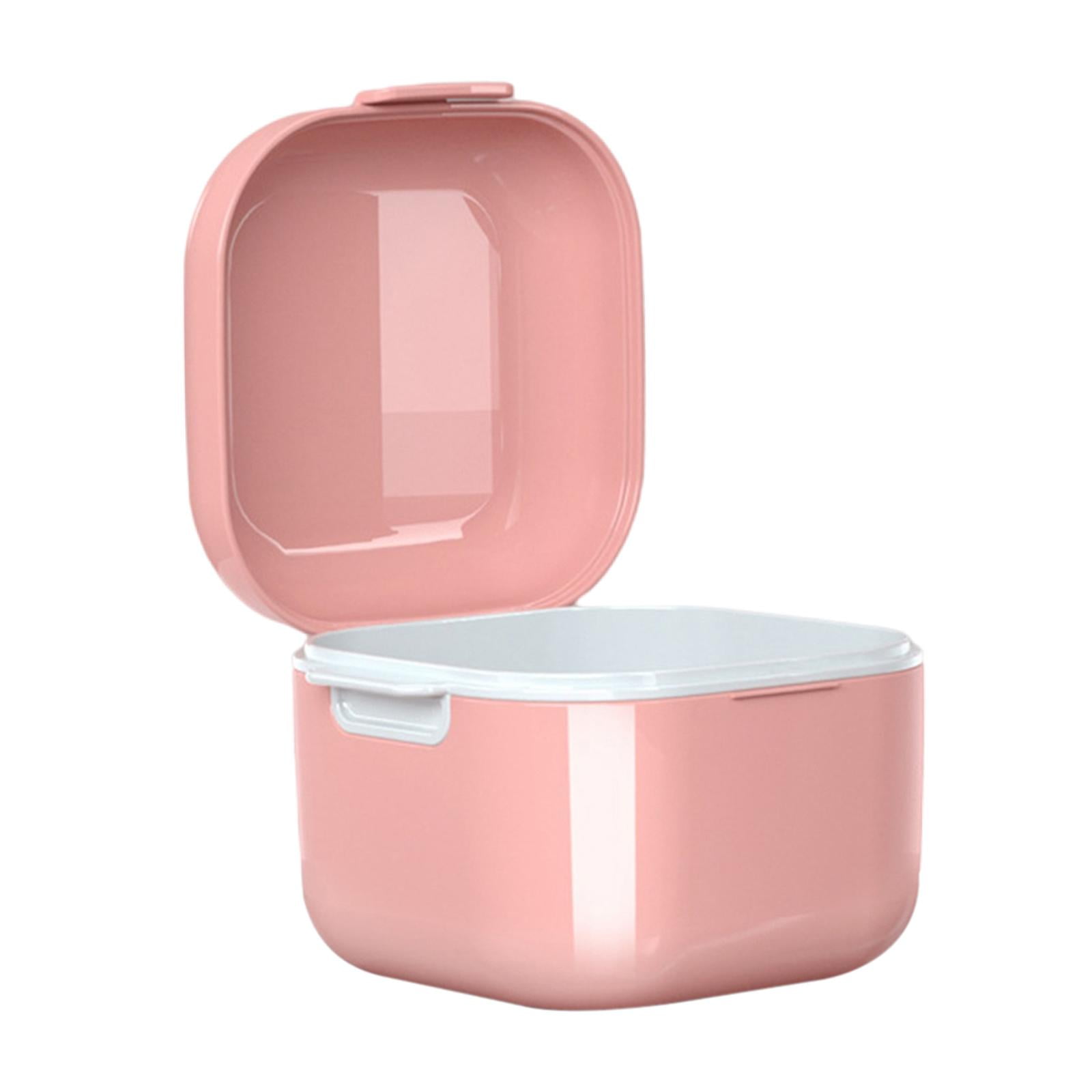 Case with Strainer Soak Container for Mouth Guard Pink - Walmart.com