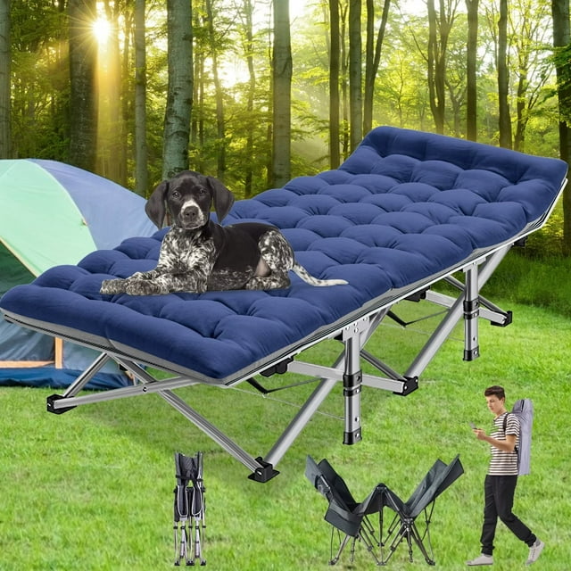 Lilypelle Camping Cot Portable Folding Outdoor Bed With Carry Bag For