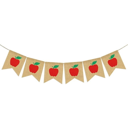 Apples Banner Burlap - Back To School Banner - Fall Banner - School ...