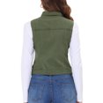 Allegra K Women's Washed Chest Flap Pockets Single Breasted Denim Vest ...