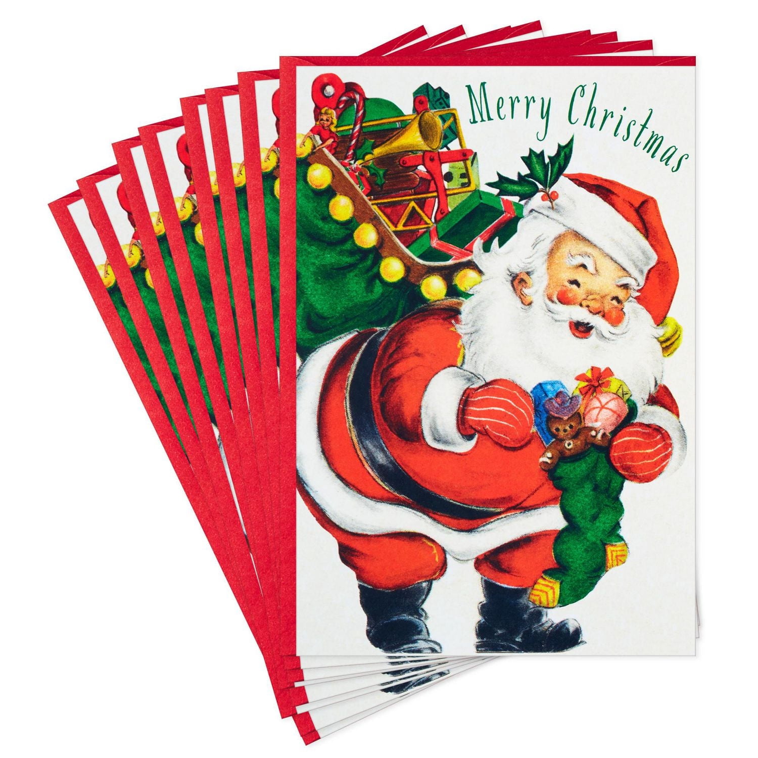 Hallmark Christmas Cards Pack, Vintage Santa (6 Cards With Envelopes ...