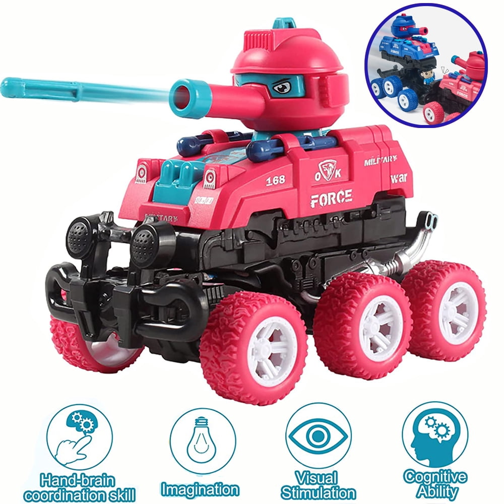 SAYLITA Shooting Tank Car Toy ,Collision Deformation Car Tank Can Six ...