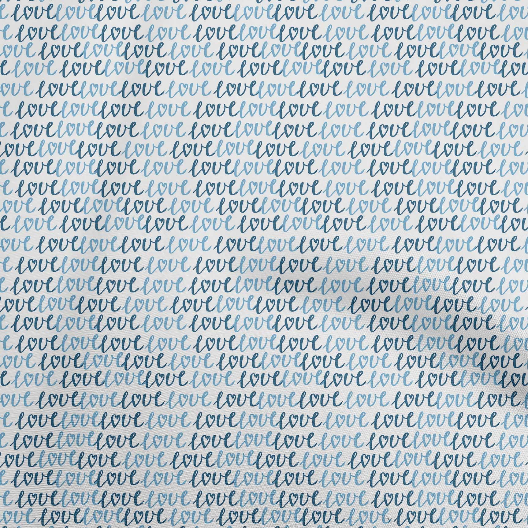 oneOone Viscose Chiffon Light Blue Fabric Writing Font Sewing Material ...