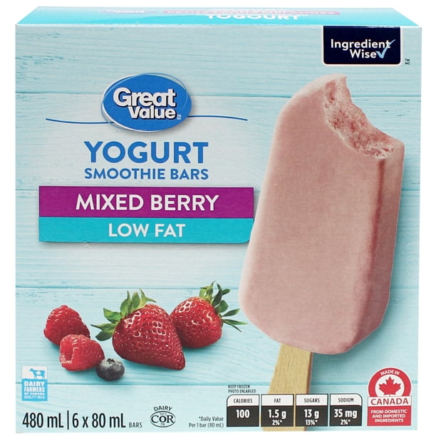 Mixed Berry Yogurt Smoothie Bars, 480 mL (6 x 80 mL) - Walmart.ca
