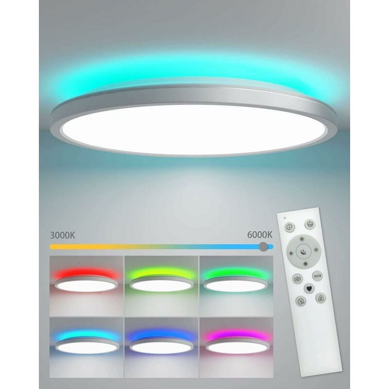 Lámpara de techo LED moderna, luminaria empotrada de tres colores con ...