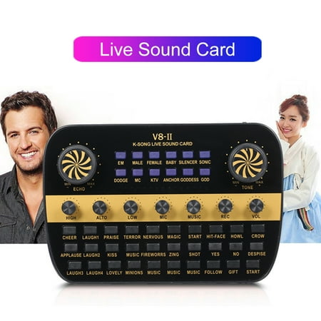 V8 Updated Live Sound Card Intelligent Volume Adjustable Audio Mixer ...