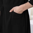 AGKIZG Men Solid Color V Neck Waist 3/4 Sleeve Weave Bathrobe with Side ...