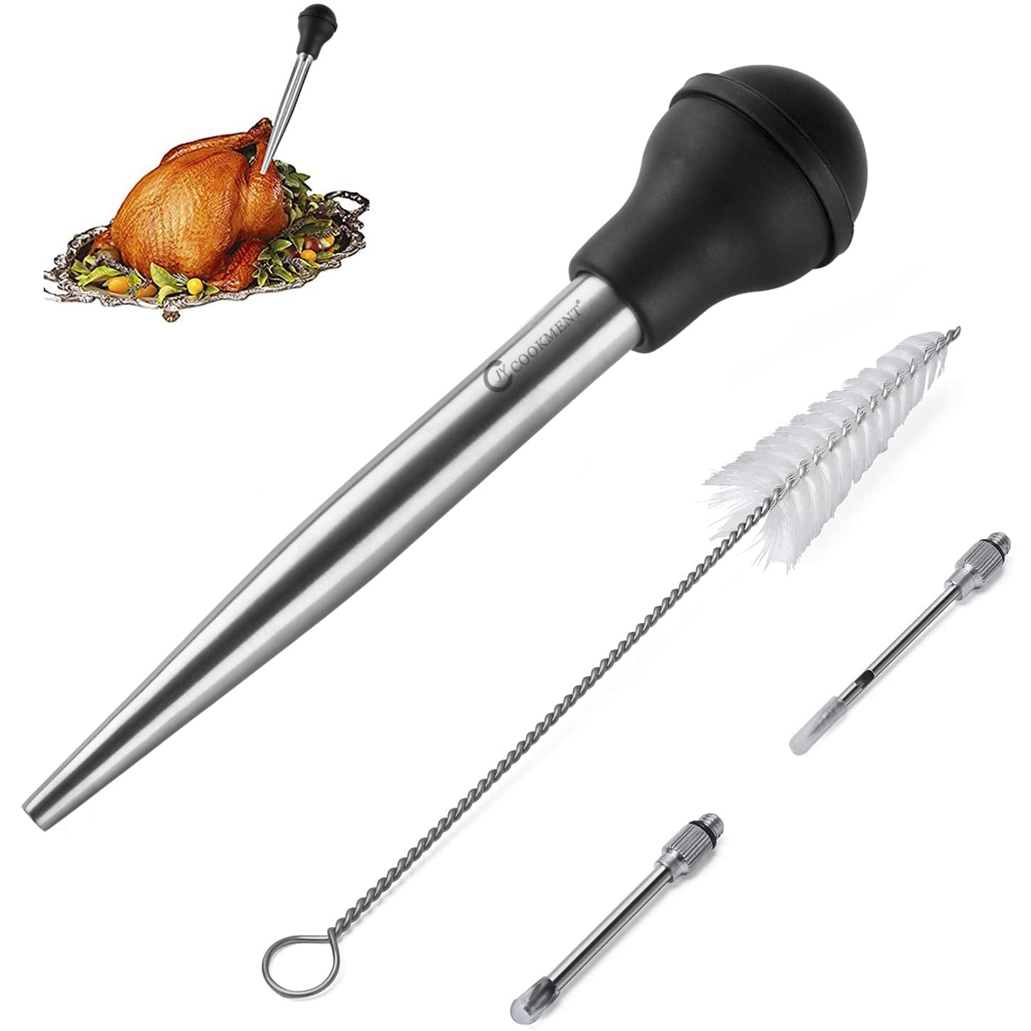Stainless Steel Turkey Baster Baster Syringe for Cooking Meat Injector ...