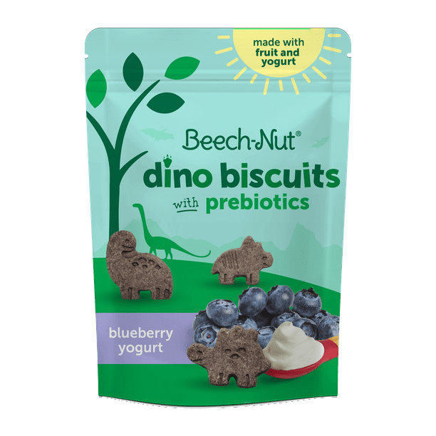 Beech-Nut Dino Biscuits with Prebiotics Blueberry Yogurt Baked Toddler ...
