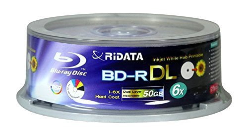 RiData 50GB BD-R DL Dual-Layer Blu-Ray Writable 6x Disc 25pk - Walmart.com