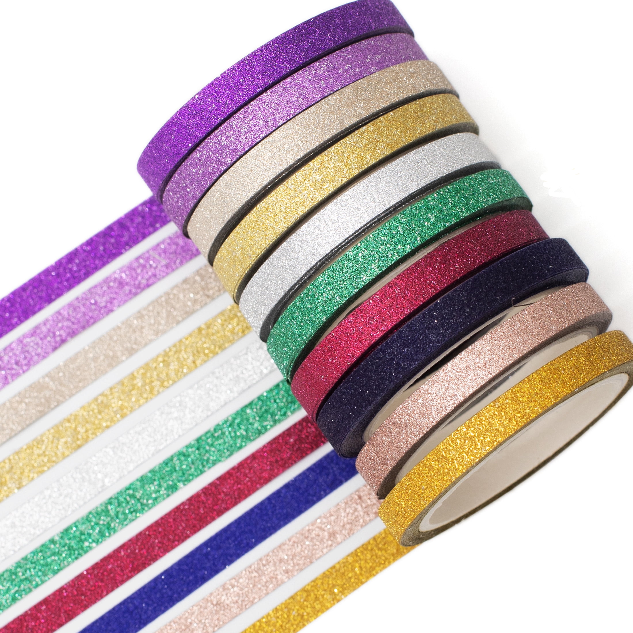 YUBX Glitter Washi Tape Set 10 Colors Sparkling Decorative Bling ...