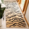 SAFAVIEH Soho Anson Animal Striped Wool Area Rug, Gold/Black, 3'6" x 5 ...