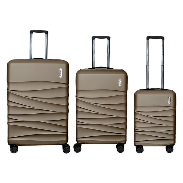 Juego DE 3 MALETAS RIGIDAS GRAVITA CON RUEDAS 360 COLOR CAFE | Bodega ...