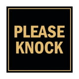 Square Please Knock Sign (Black Gold) - Large - Walmart.com