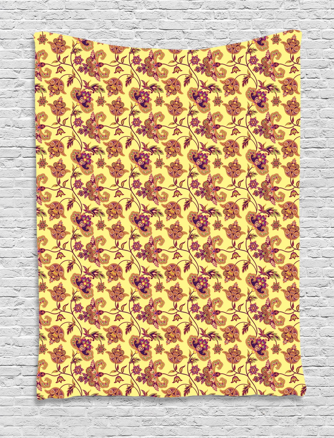 Traditional Tapestry, Arabic Ornament with Fantastic Flowers and Leaves ...