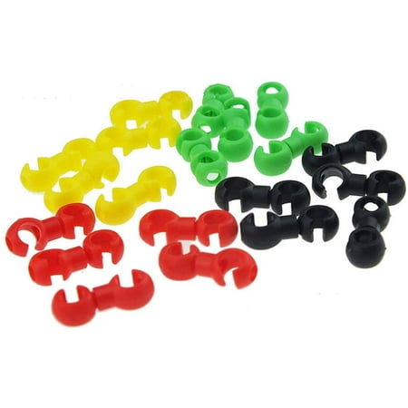 LUO 40PCS Assorted Color Plastic Rotating S-Hook Clips Hook Bike Cable ...